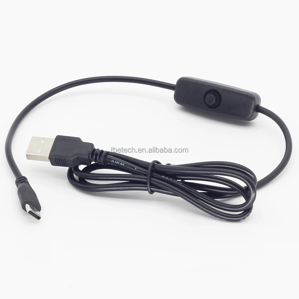 5V 3A USB to Type C Power Cable with Switch 501 on OFF Button for ...