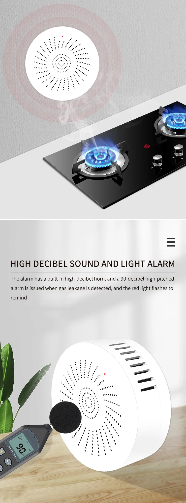 Tuya Smart Wifi Gas Sensor Home Security Alarms Natural Gas Sensor ...