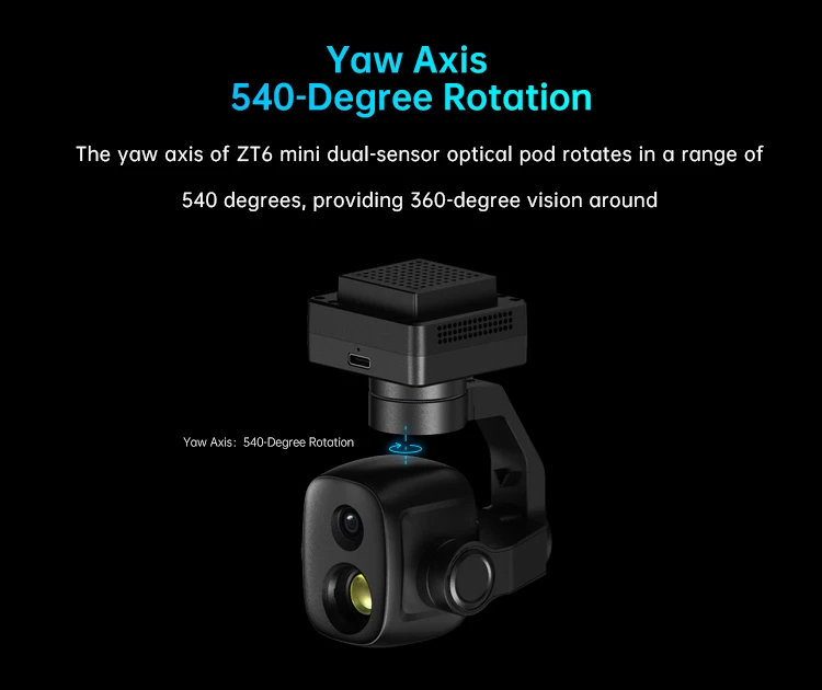 Siyi Zt6 Mini Optical Pod Dual Sensors 4k 8mp 6x Digital Zoom Gimbal ...