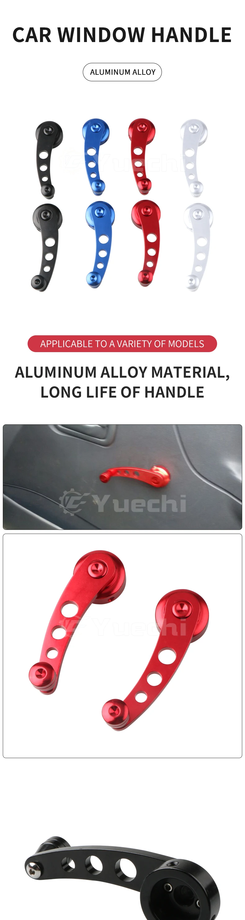 2 Pcs Car Aluminum Billet Window Winders Crank Handle Door Cranks ...