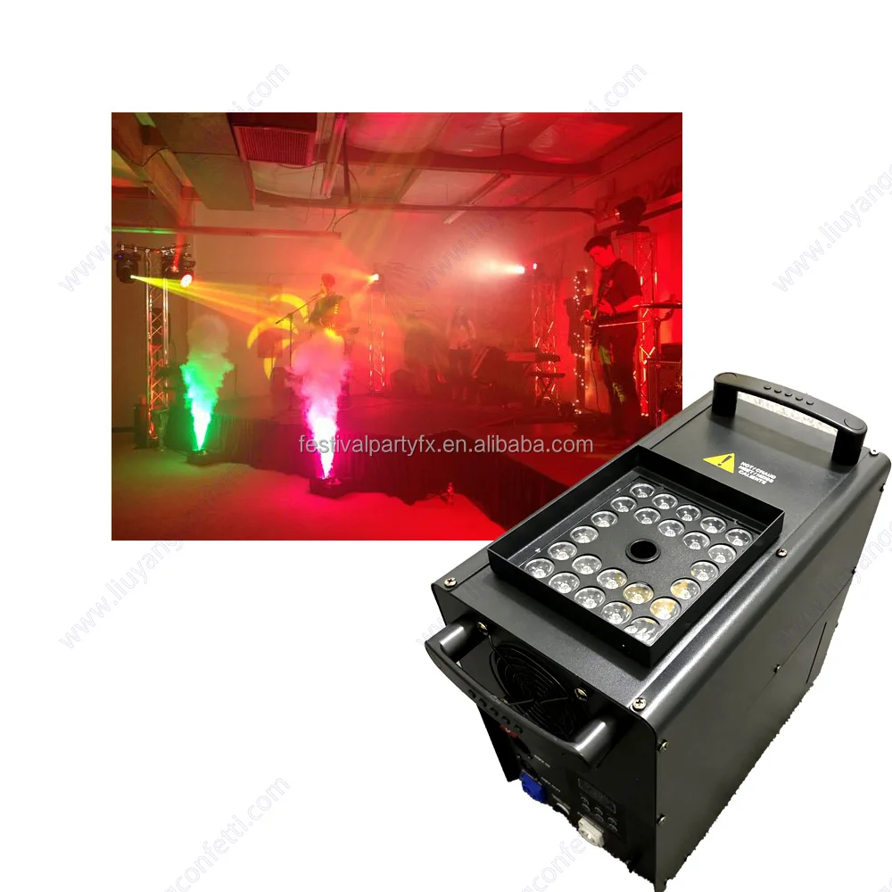 Dmx 1500w Wedding Dry Ice Fog Stage Party Dj Power With 24pc Rgb Led ...