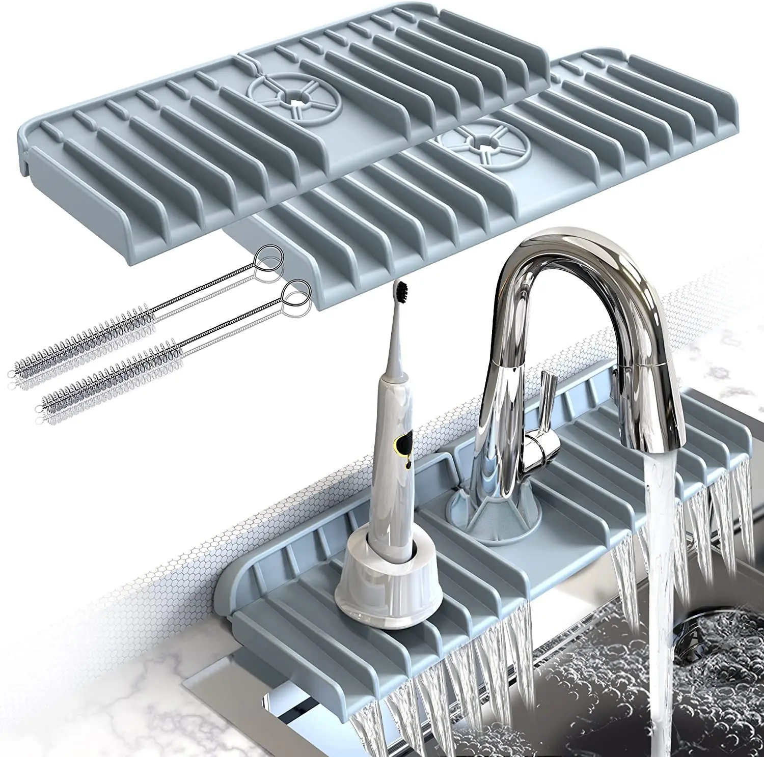 2023 New Waterproof Sink Mat Silicon Dish Drying Water Filter Pad Drain ...