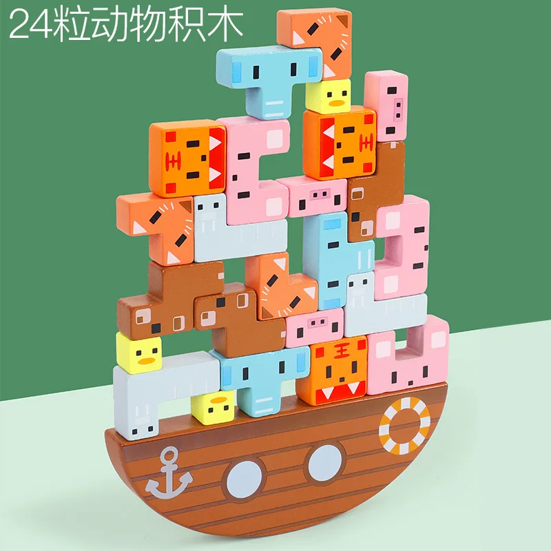 Wooden Stacking Blocks - Balancing Game Toy for Preschool