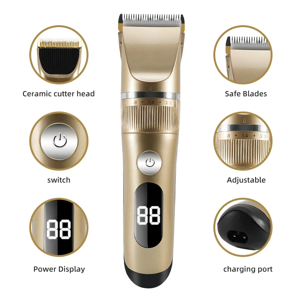 Hair Clippers Professional Electric Trimmer For Men With Led Screen ...