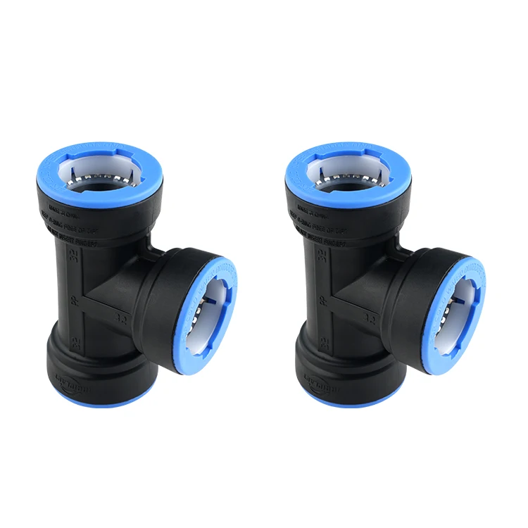 Plastic Tee Quick Connection PiPe Fittings One Step Fast Install Paired ...