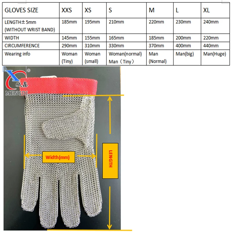 CHINA Stainless Steel Wire Glove Chain Metal Mesh Gloves Anti Cut Resistant Metal Gloves ...