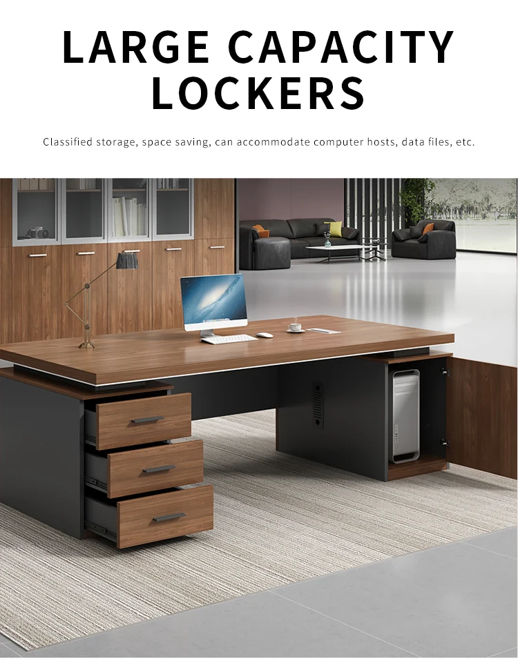 Office Furniture Modern Luxury Boss Table Desk Office Desk With Drawers ...