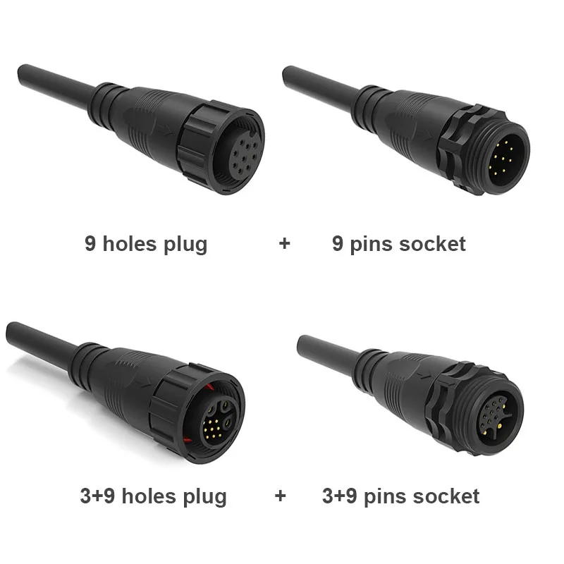 High Voltage Cable Connector 3 Pin Waterproof Overmolded Cable Wire ...