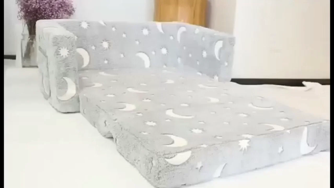 2-in-1 Flip Out Cuddly Sherpa Toddler Couch Convertible Sofa To Lounger ...