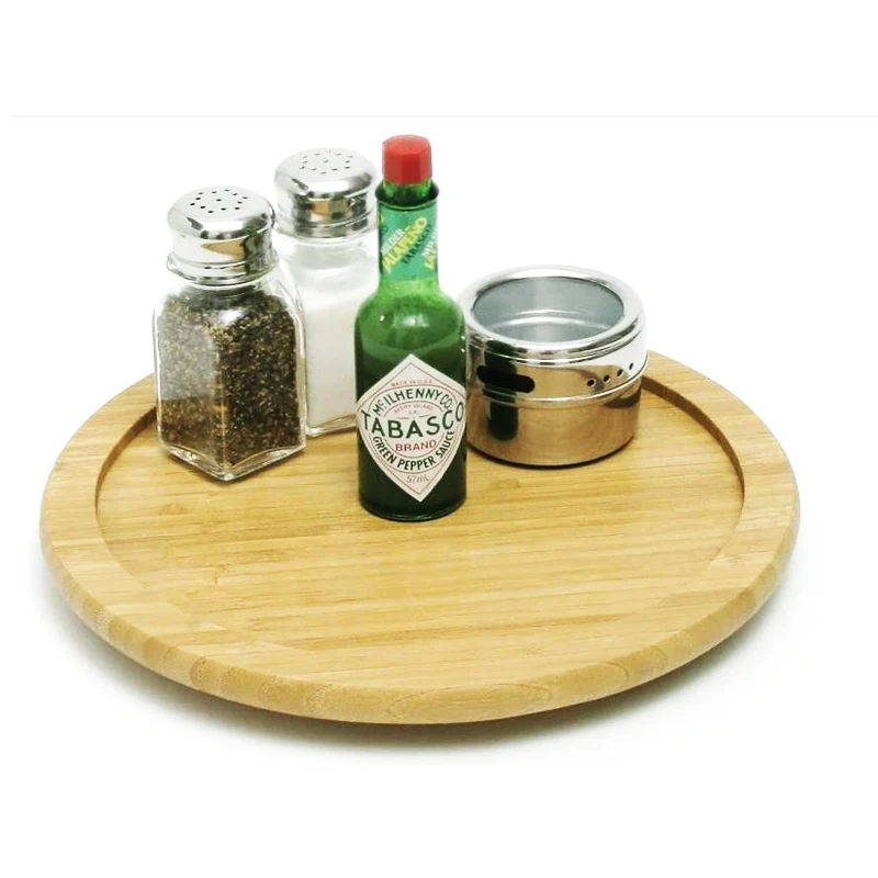 Wood Lazy Susan Turntable Wooden Rotating Tray For Kitchen Table Train ...
