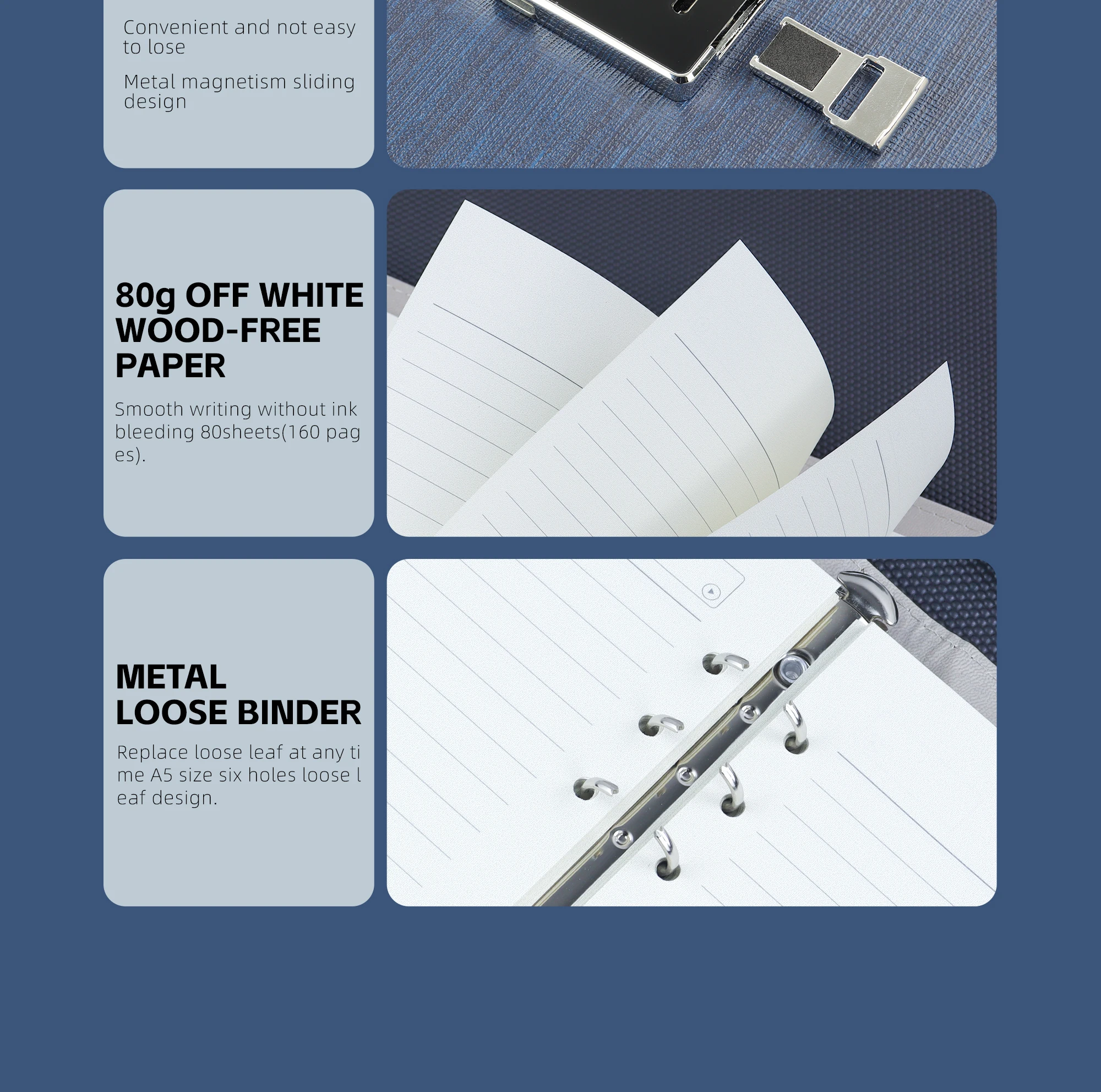 Multifunctional Fingerprint Lock Notebook PU Leather Wireless Charging ...