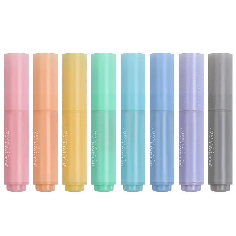 6 Colors Building Block Shape Highlighter Ink Marker Pen Oblique Head ...