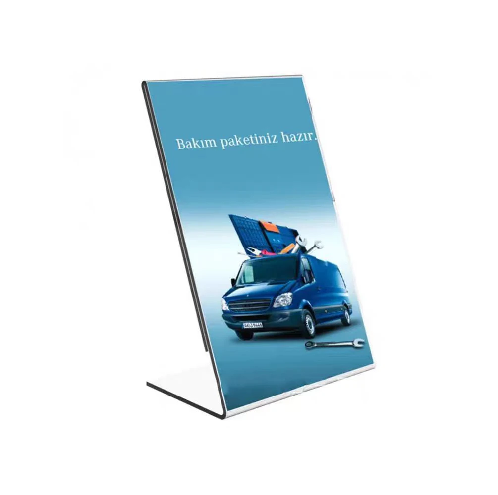 Clear Acrylic Advertising Display Sign A4 Restaurant Menu Clip L Shape ...