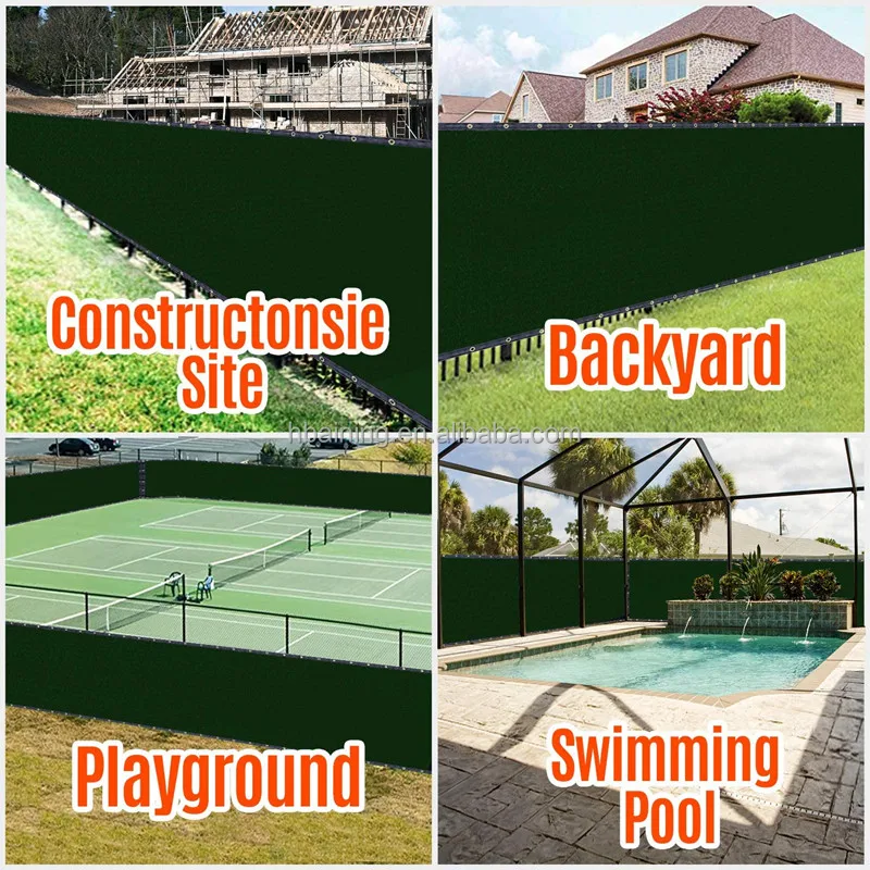 Polyethylene Dark Green Screen Mesh Net 6x50ft - Privacy Fence Weave ...