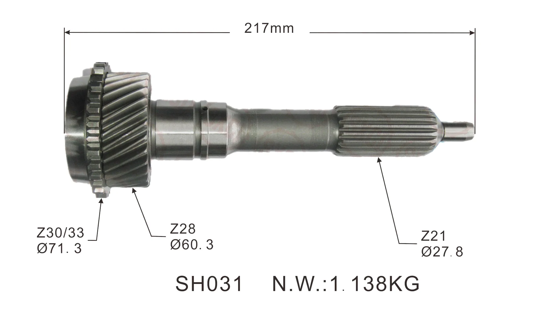 Auto Transmission Gearbox Parts Gear Shaft Main Shaft OEM 33301-26030 ...