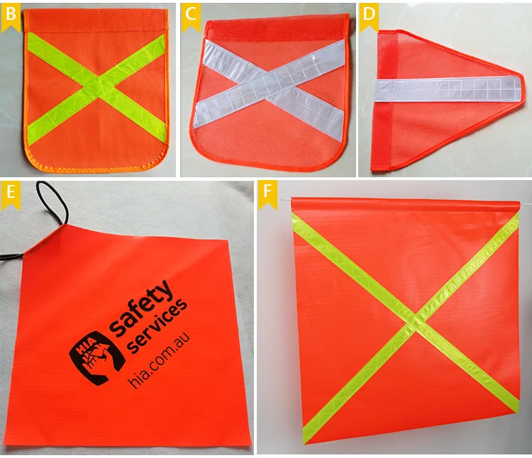 Orange Warning Whip Flag Mining Flag Polyester Fabric Traffic Safety ...