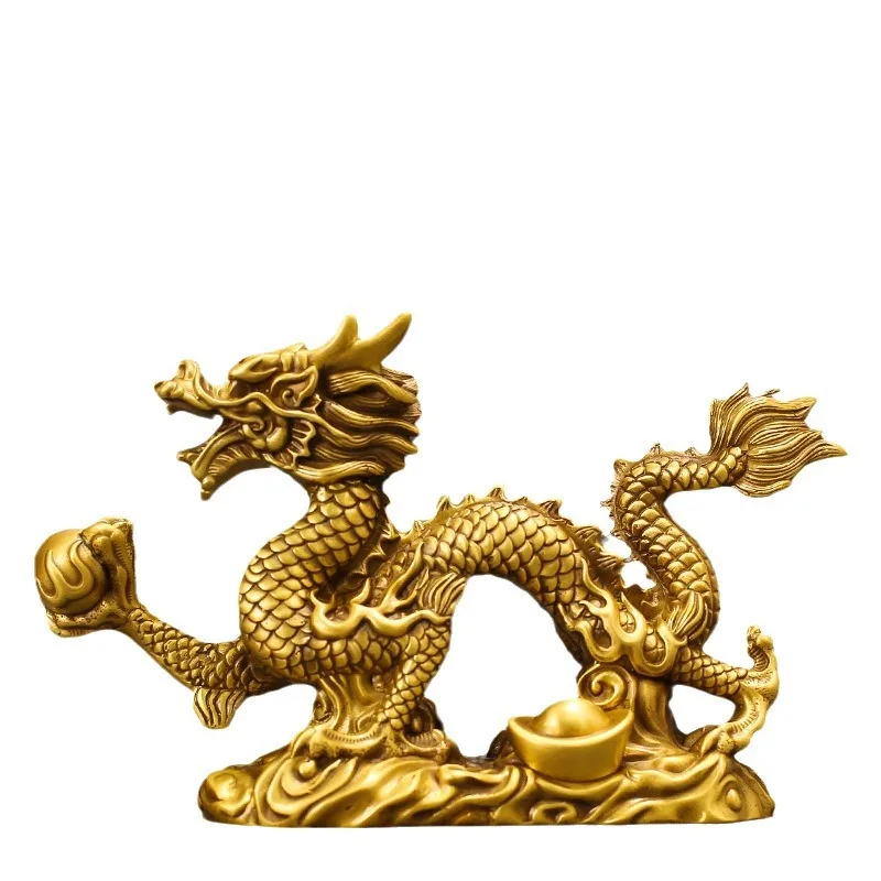Fengshui ornaments Handicraft golden dragon copper golden fengshui ...