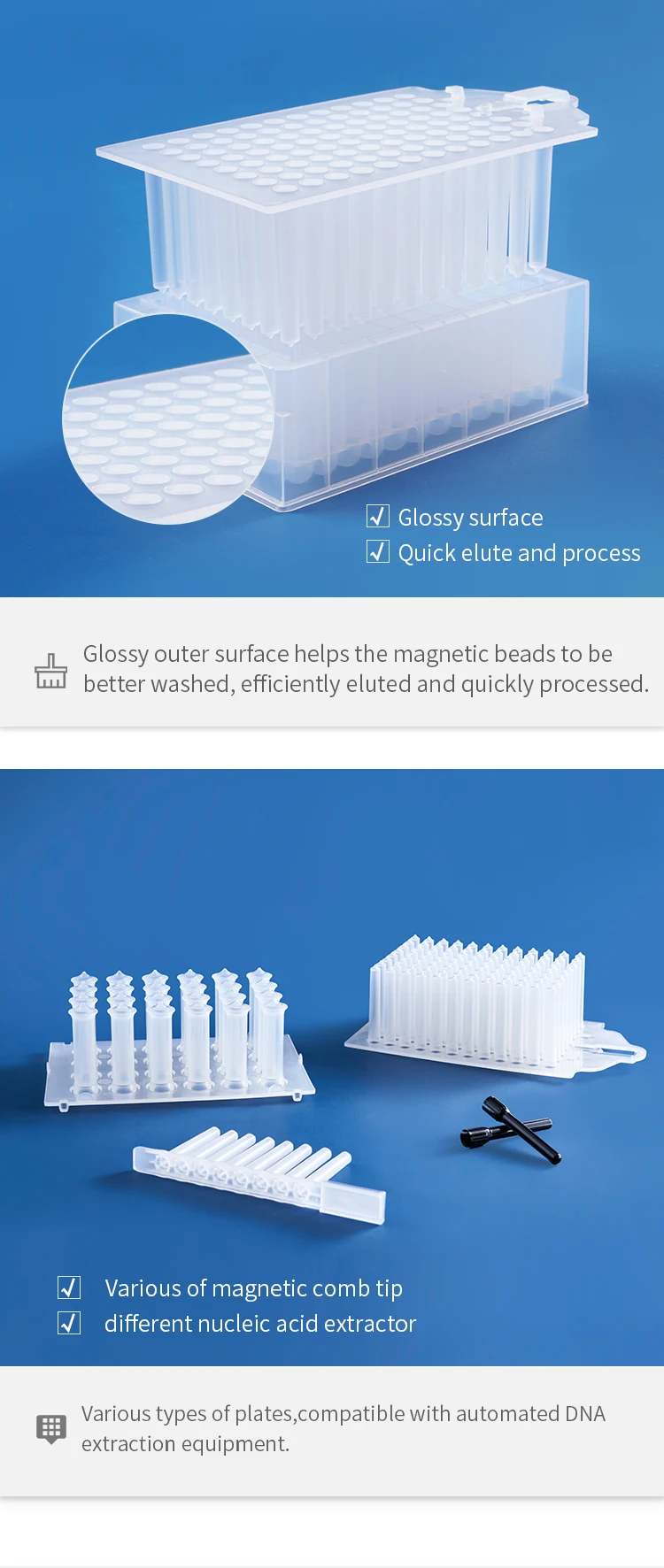 Dna&rna Free 96 Well Strip Tips Comb For Kingfisher - Buy Kingfisher ...