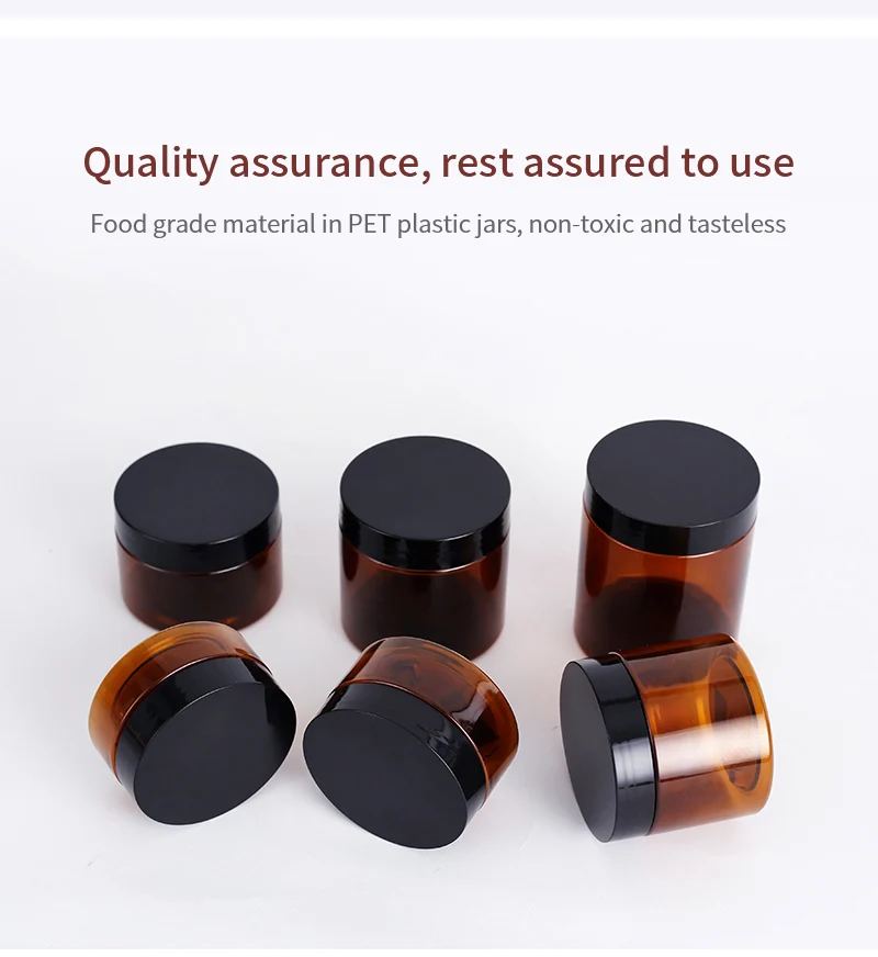 Eco-friendly Plastic Jars with Bamboo Lid - 150g, 250g, 500g