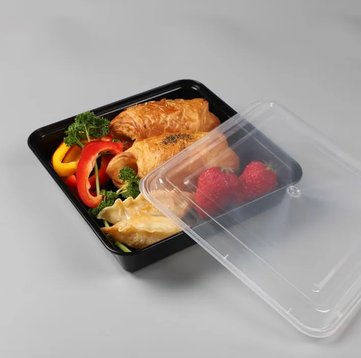 52oz square Plastic PP Container with Lids Food Container BPA Free Take ...