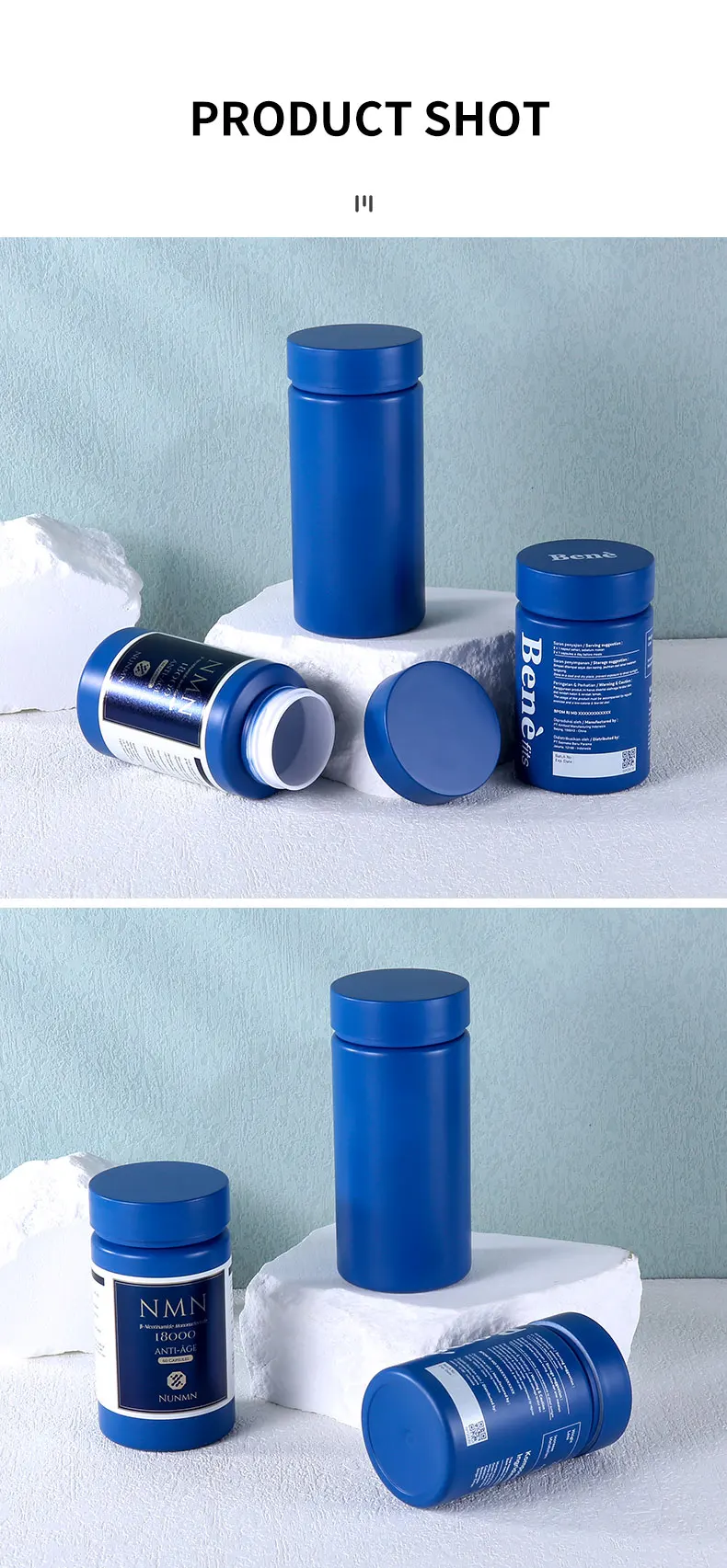 Custom PET Empty Medical Capsule Pill Bottle - 100 120 180ML