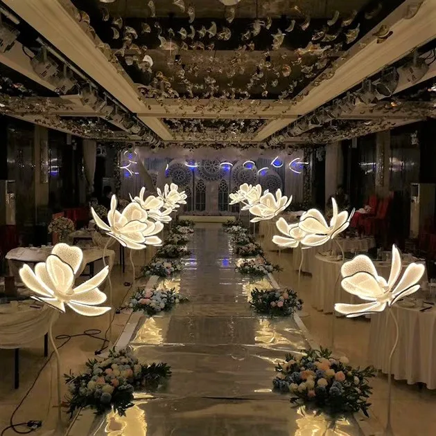 Artificial Giant Stand Flower Big Fold Pattern Flower Wedding Stage ...