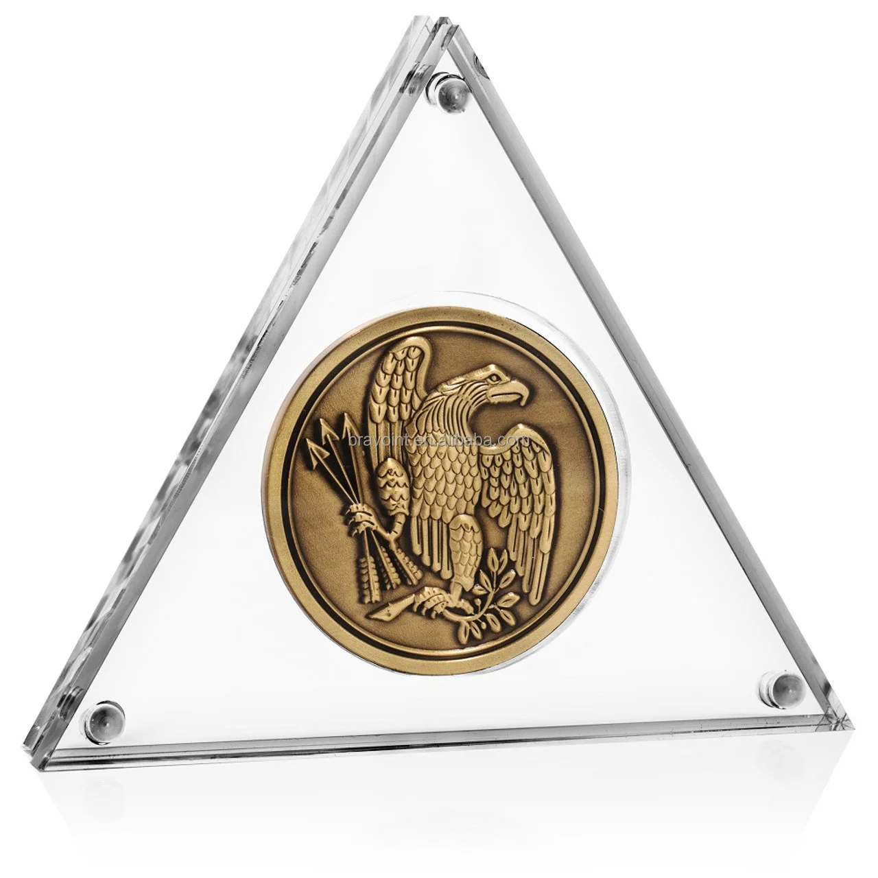 Acrylic Triangle Challenge Coin Display Frame For Collectors Military ...
