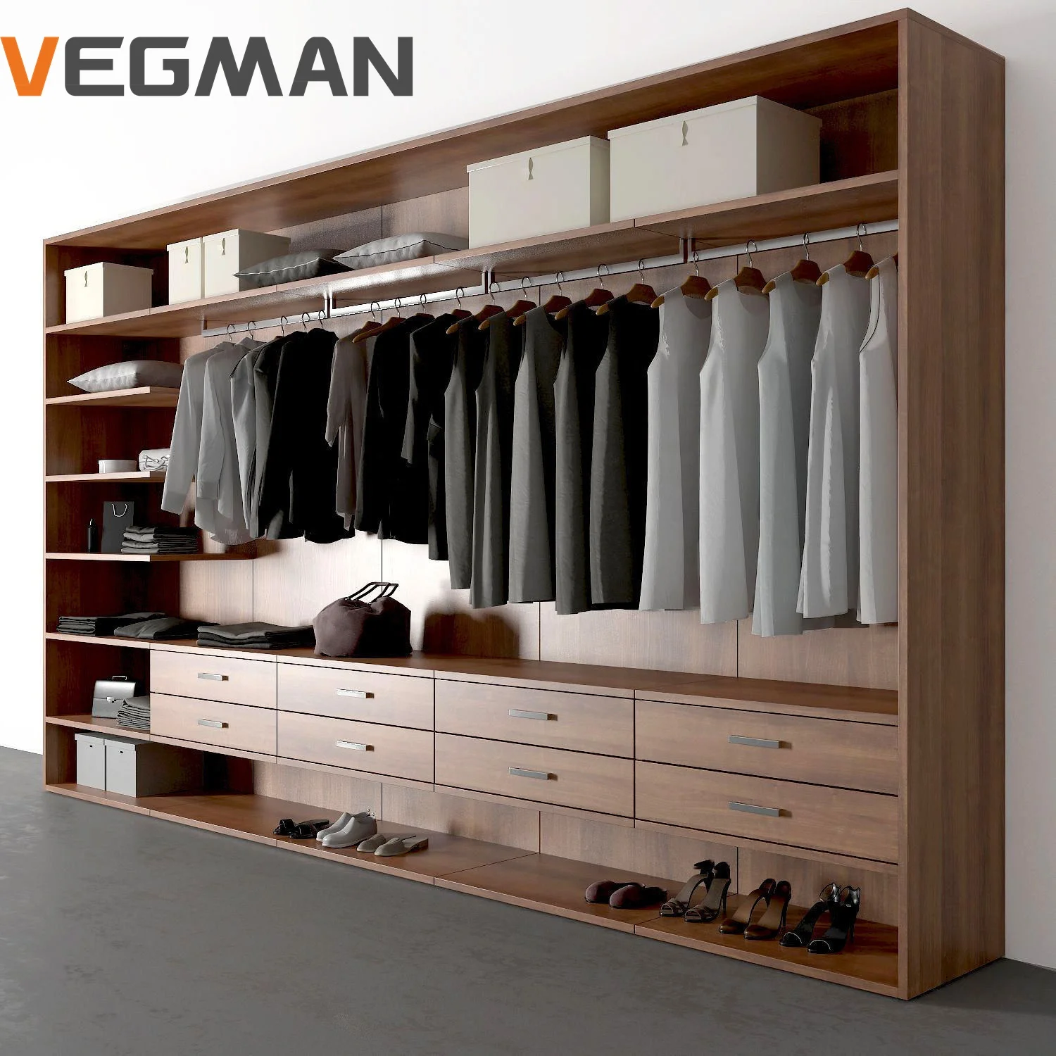 Customized Modern Bedroom Walkin Cabinet Wardrobe Closets Systems ...