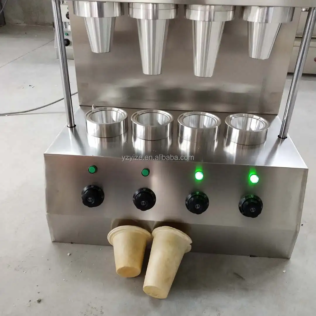 Small Automatic Ice Cream Wafer Biscuit Cone Machine Dairy Sweet Waffle ...