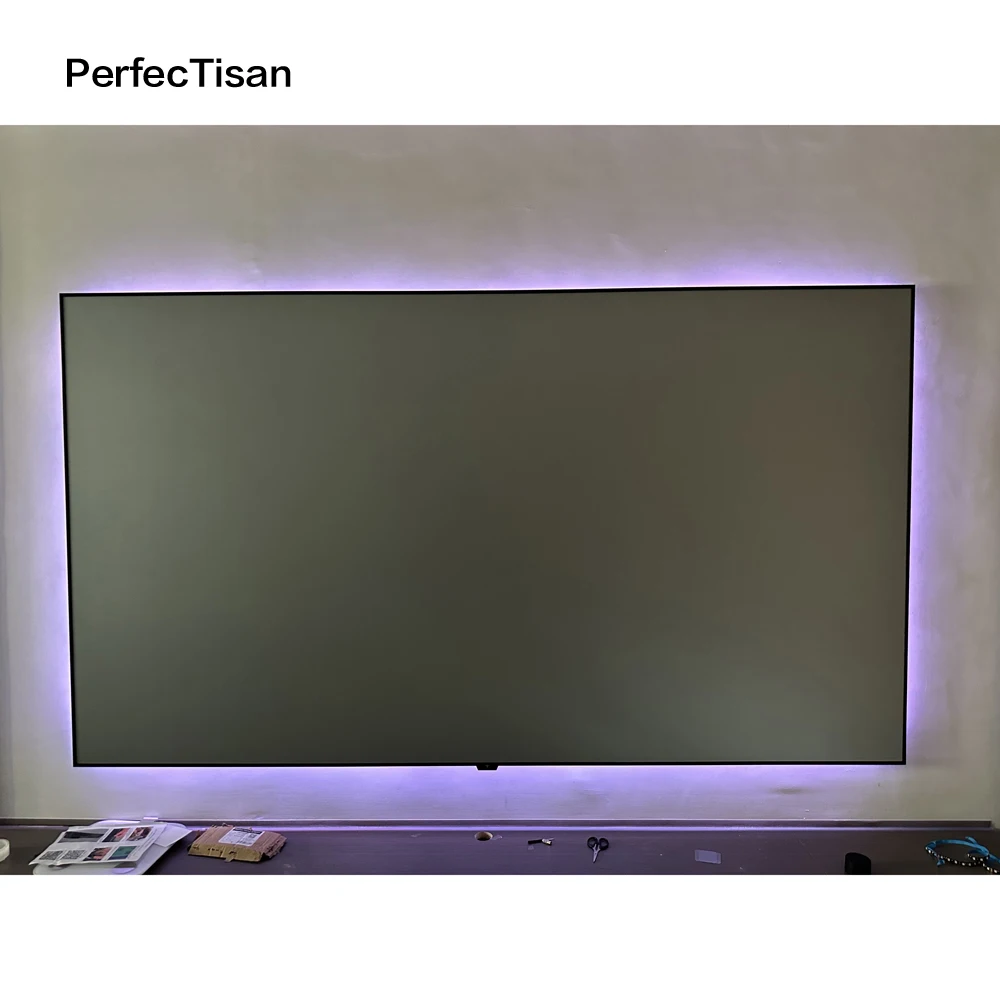 PerfecTisan Black Diamond 4k Projector Screens Wall Mounted 110inch ...