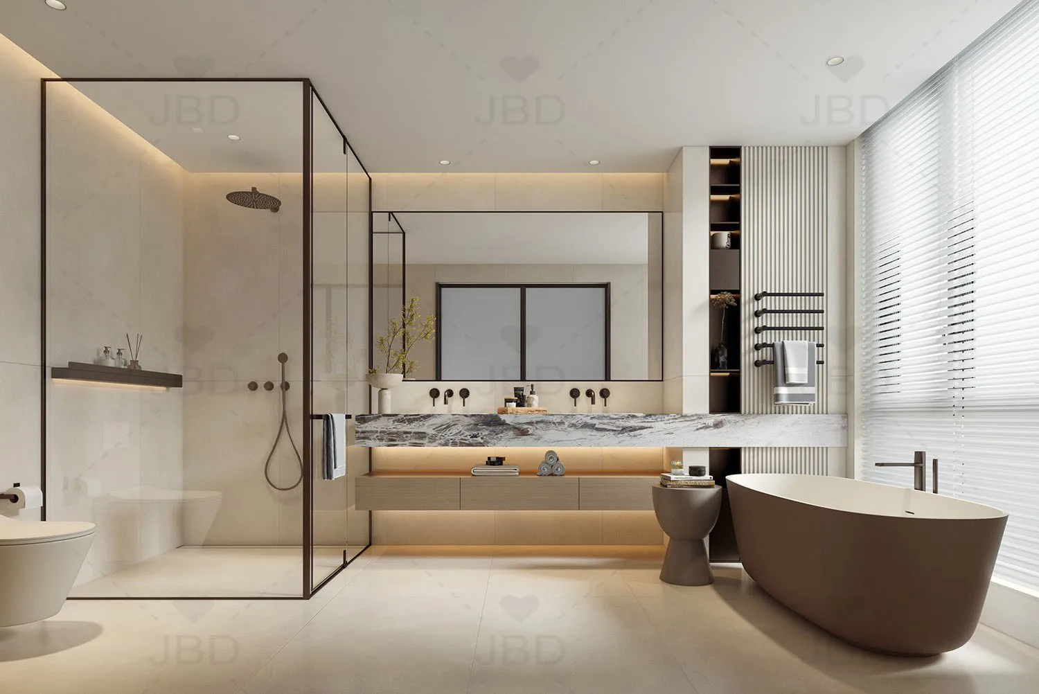 Luxury Floating Bathroom Vanity Set With Mirror Cabinet And Matte Black ...