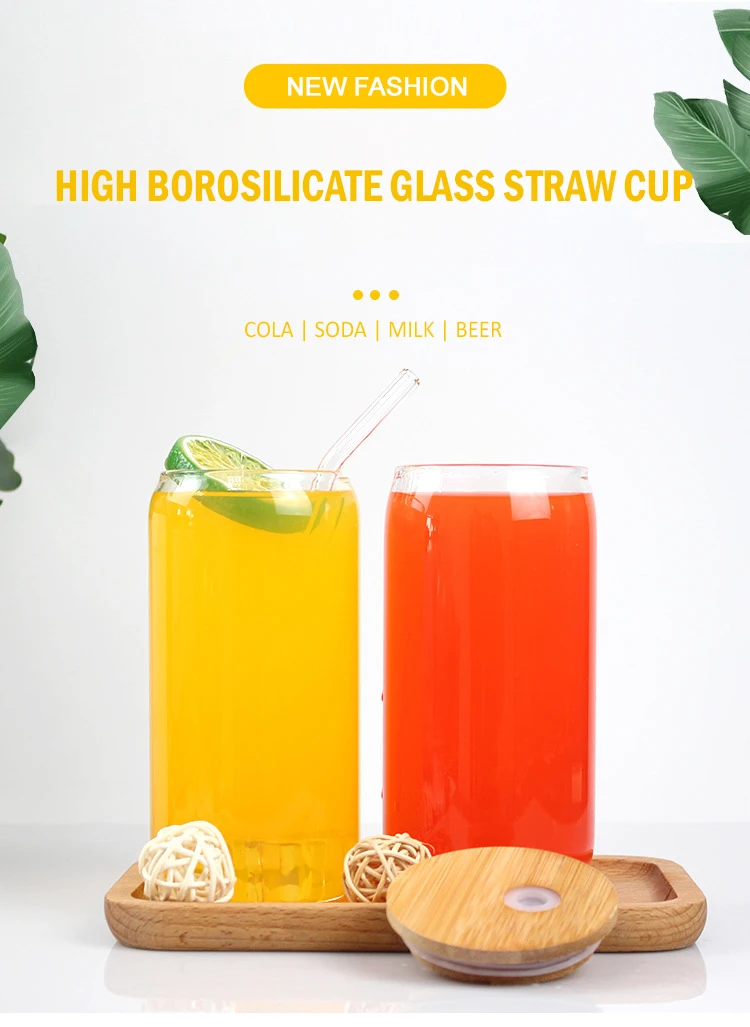 Custom 350ml 550ml Transparent Water Coffee Juice Sbeer Soda Can Glass ...