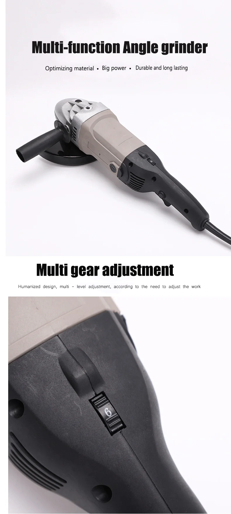220V 1500W Electric Angle Grinder - Heavy Duty Grinding Tool
