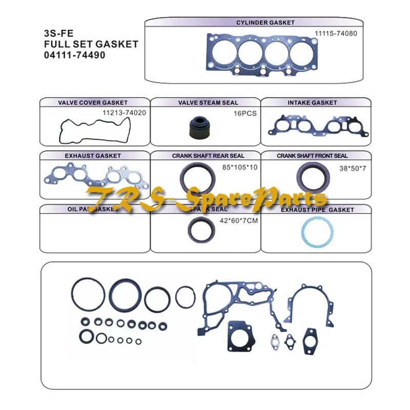 3s 3sfe 3s-fe Engine Full Set Overhaul Gasket Kit 04111-74191 For ...