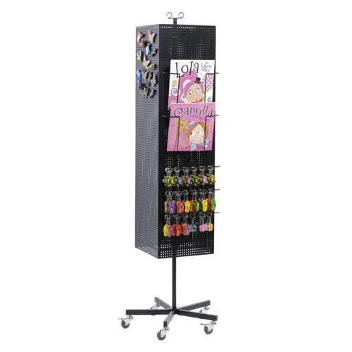 Retail Floor Rotating Product Hanging Display Stands Turning Pegboard ...