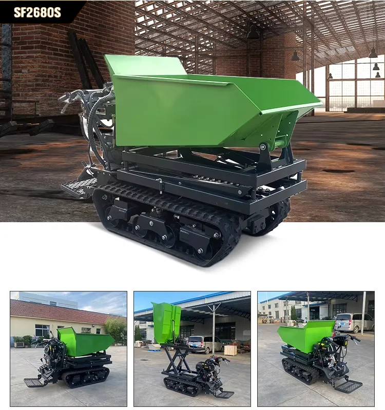 Electric Mini Dumper with 500kg Bucket Capacity Tracked Hydraulic Front ...