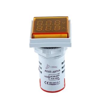 Ad22-22fva Xindali 22mm 100a 50~500v Ac Square Led Indicator Digital Voltmeter Ammeter - Buy ...