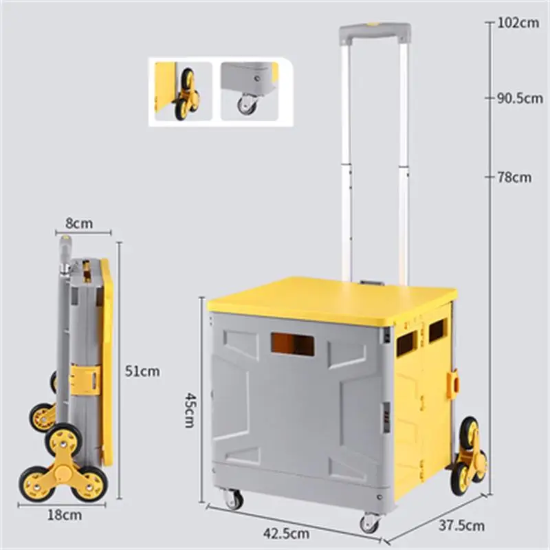 Small Quik Cart Collapsible Rolling Crate Small Folding Supermarket 3 ...