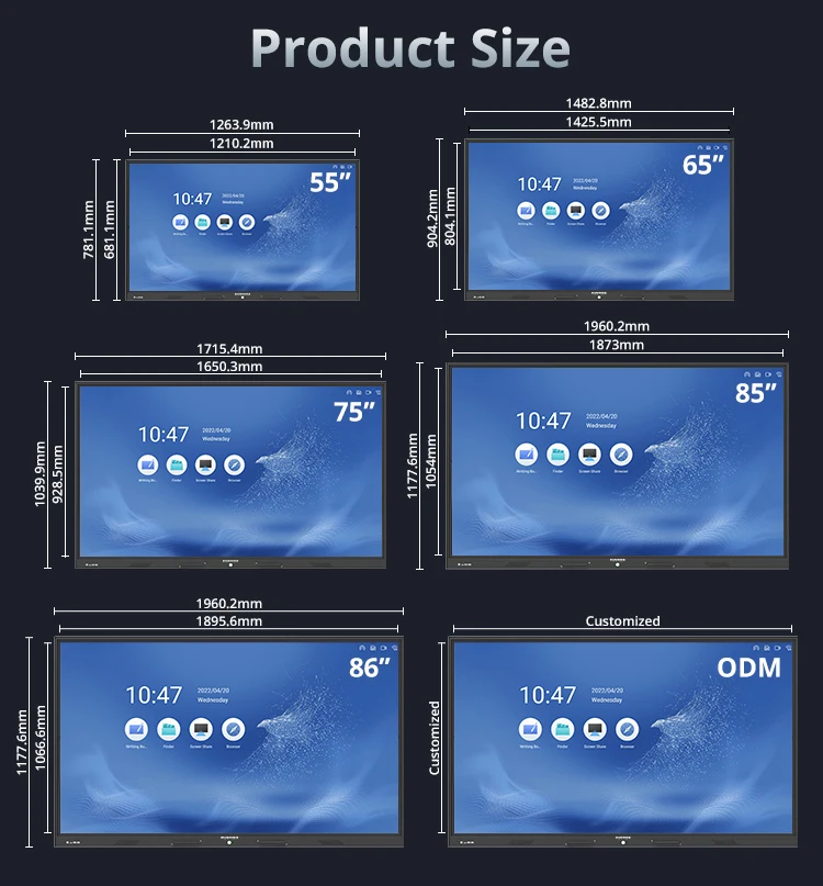 86 Inch 4k Resolution Interactive Board All-in-one Lcd Touch Screen ...