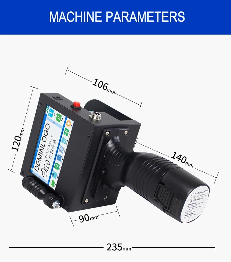 50.8mm Hand Held Inkjet Printer Handheld Printer Portable Inkjet Expiry ...