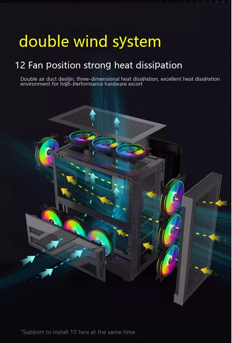 Desktop Vertical Graphics Card Eatx Full Tower 360 Water Cooled Big ...