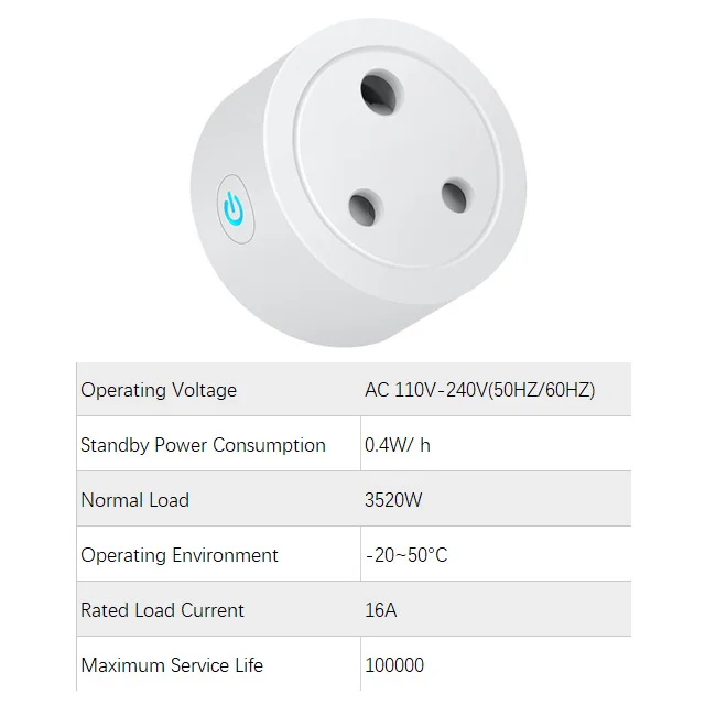 India South Africa 16A Wifi+ble Energy Monitor Smart Power Socket Plug ...