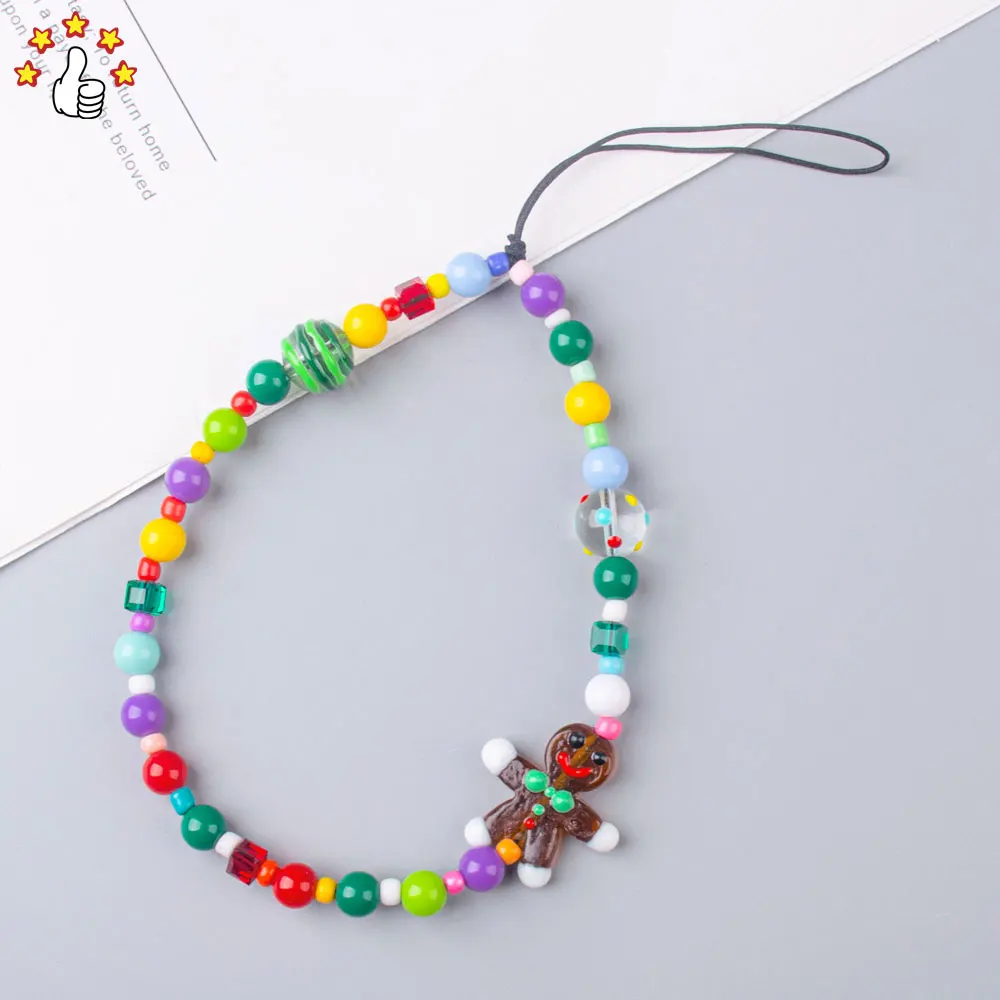 Christmas Gifts Popular Colorful Phone Chain Acrylic Beaded Universal ...