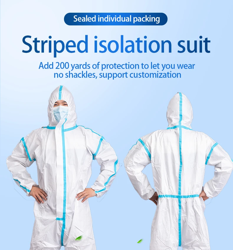 White Ppes Suit Disposable Coveralls Waterproof With Hood And Boot ...