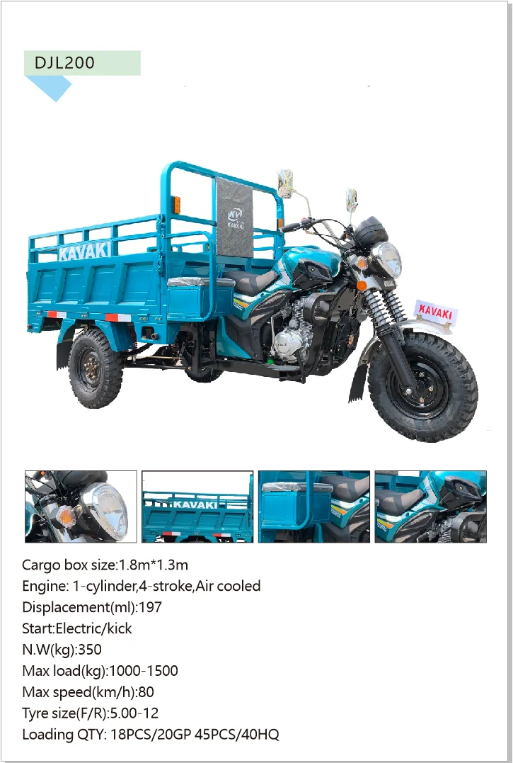 Kavaki Three Wheel Motorcycle Scooter Trike - Petrol Type