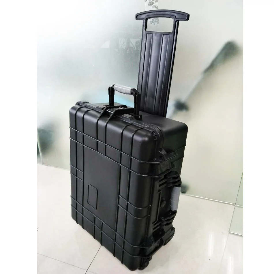 Heavy duty hard plastic case rolling trolley toolcase with wheels ...