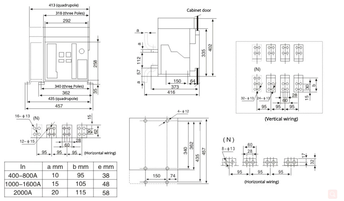 3P/4P Mccb ACB/MCCB Universal Breaker 200A-6300A Control