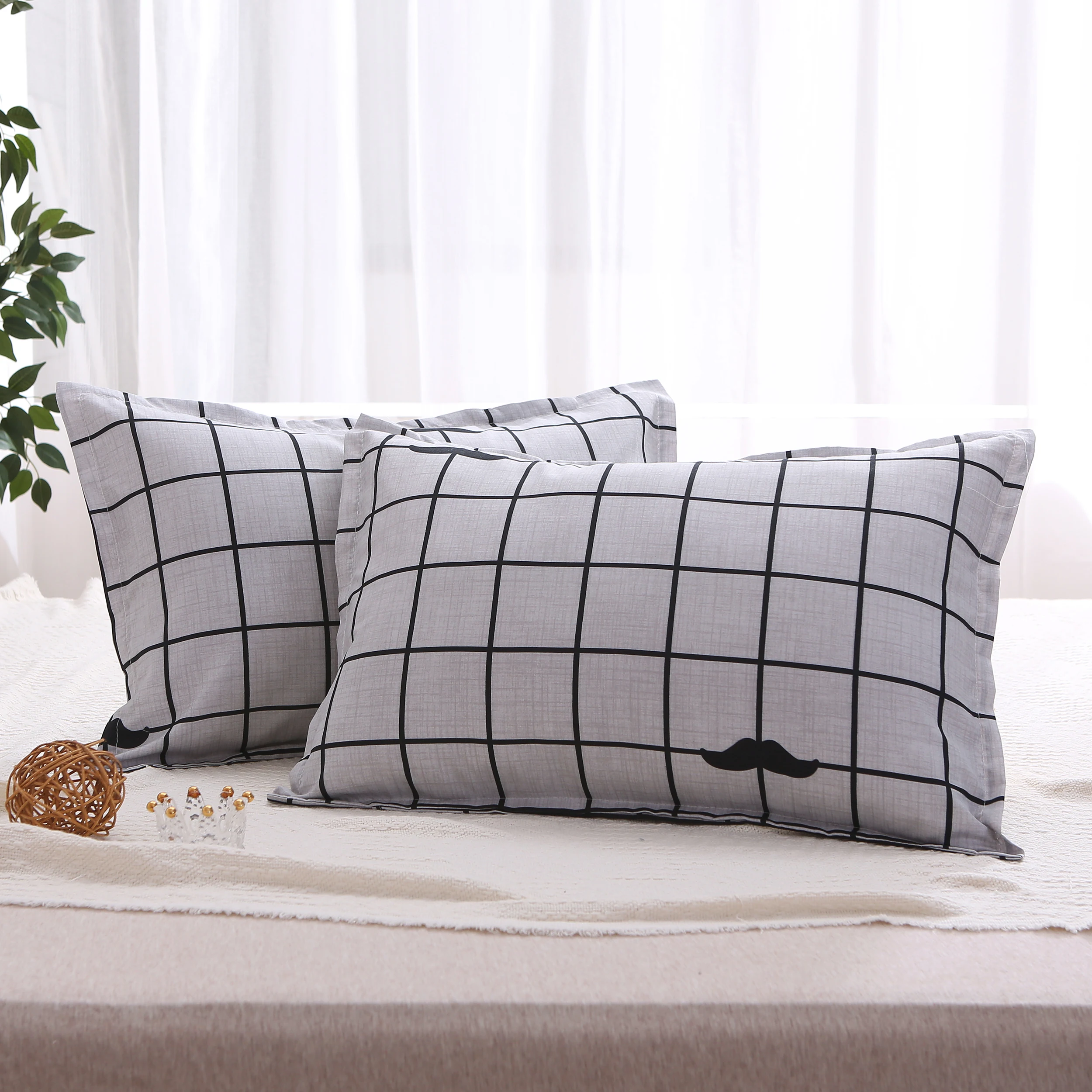 Cotton Striped Pattern Single Pillowcase Durable High Quality For Home ...