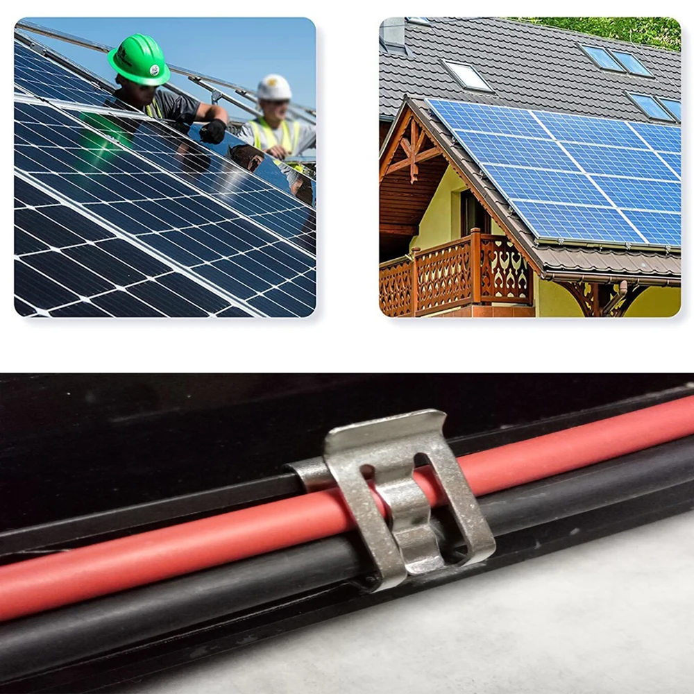 50 Pcs Solar Panel Cable Clips Stainless Steel Solar Pv Wire Clips ...