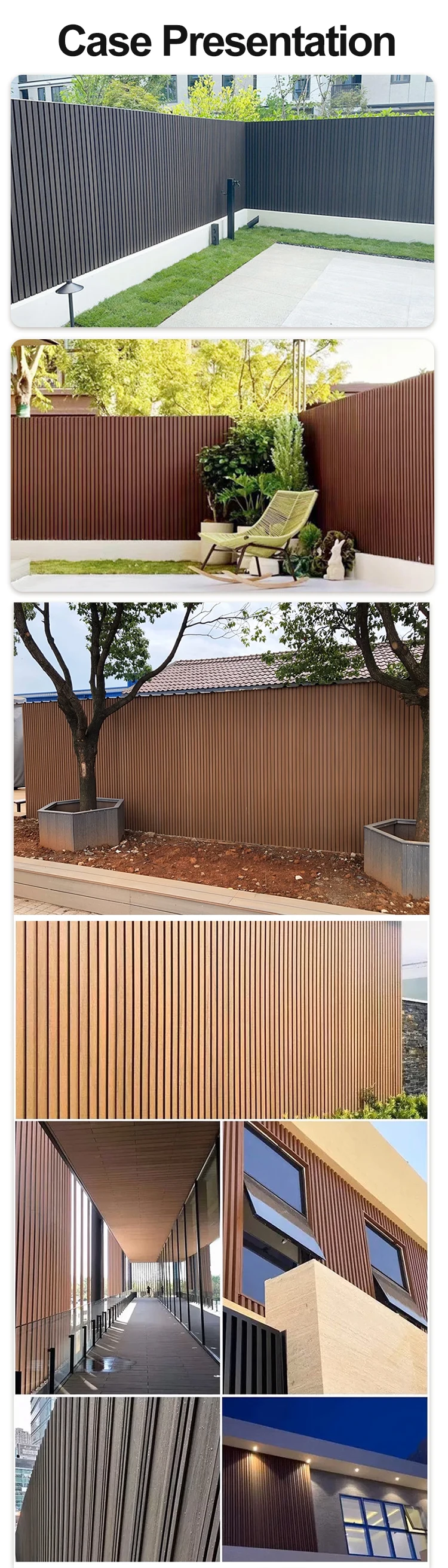 Weatherproof WPC Siding Panels 3D Wood Grain Fireproof Exterior Fence ...